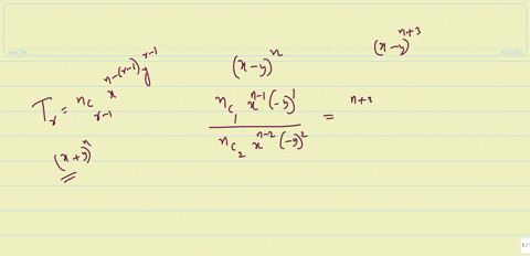 ⏩SOLVED:If the 2nd and 3rd terms in the expansion of (x-y)^n are in ...