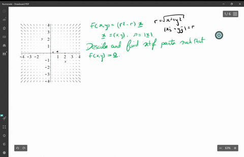 SOLVED: Let 𝐅(𝐱)=(r^2-2 r) 𝐱, where 𝐱= x, y and r=|𝐱| . Use graphing ...