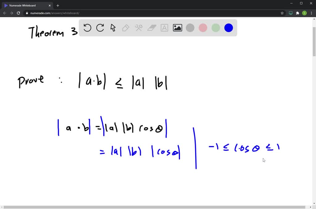 Solved Use Theorem 3 To Prove The Cauchy Schwarz Inequality A ·b ≤ A B