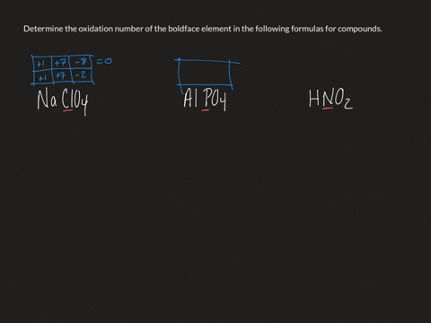SOLVED:Determine the oxidation number of the boldface element in the following formulas for ...