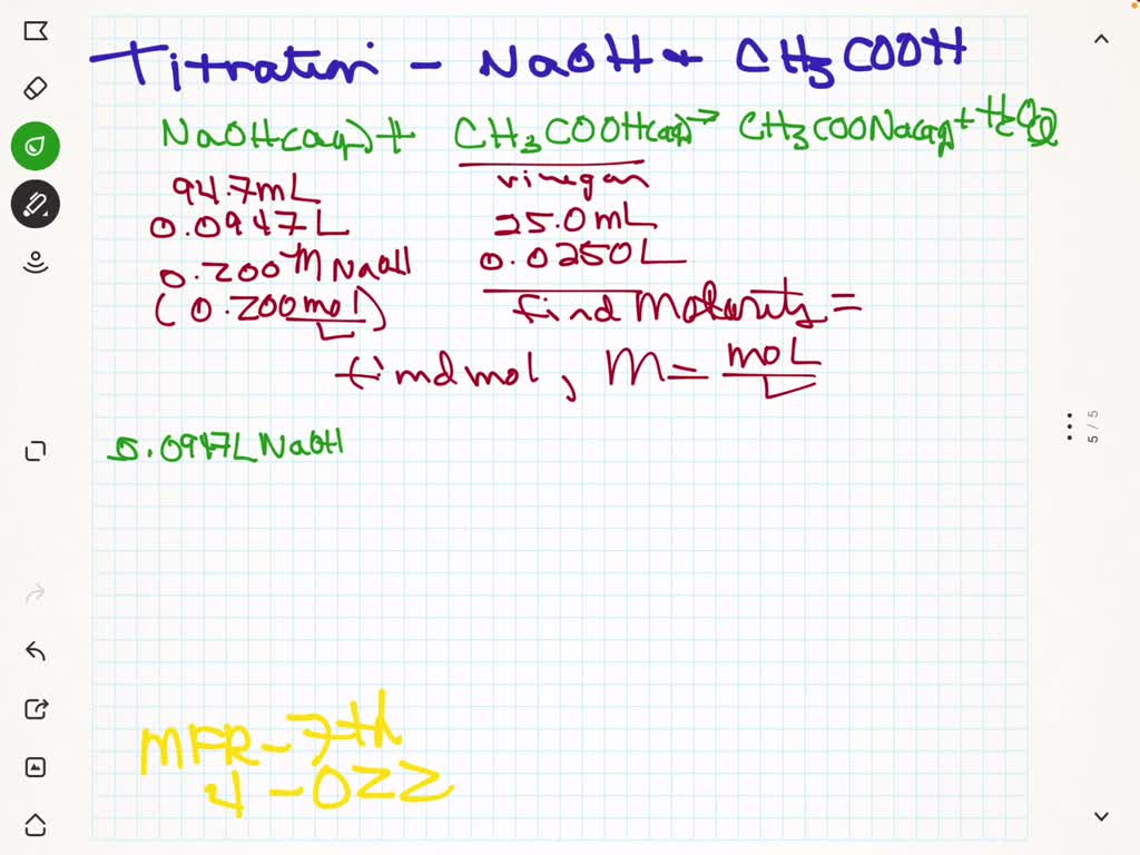 SOLVED:A 25.0 \mathrm{~mL} sample of vinegar (dilute acetic acid ...
