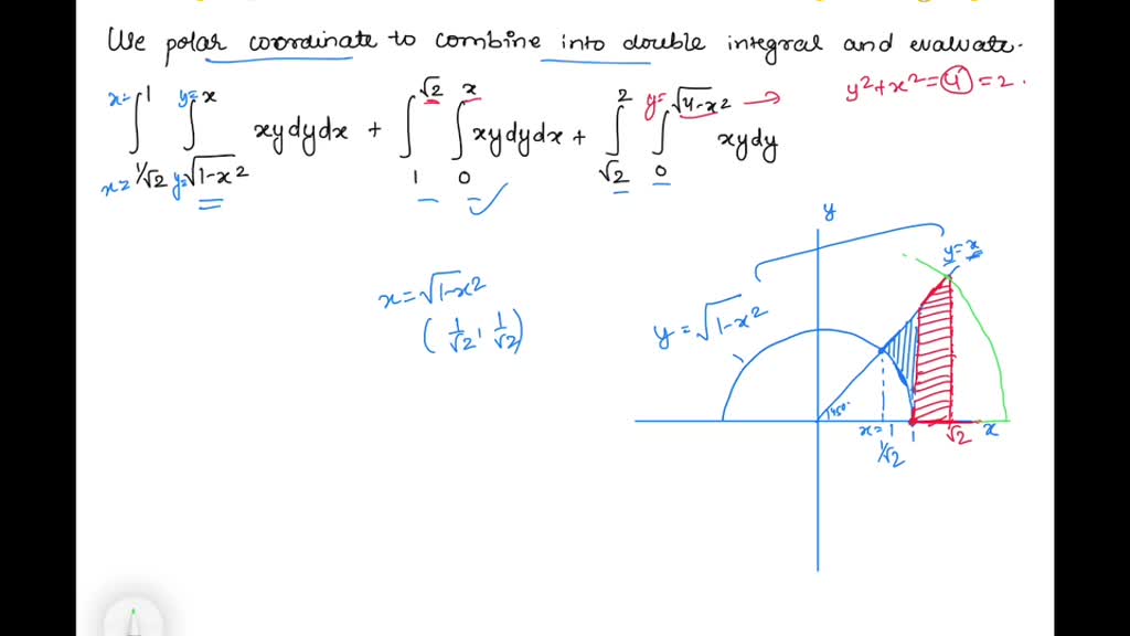 SOLVED Write The Sum Of The Double Integrals As A Simple Double