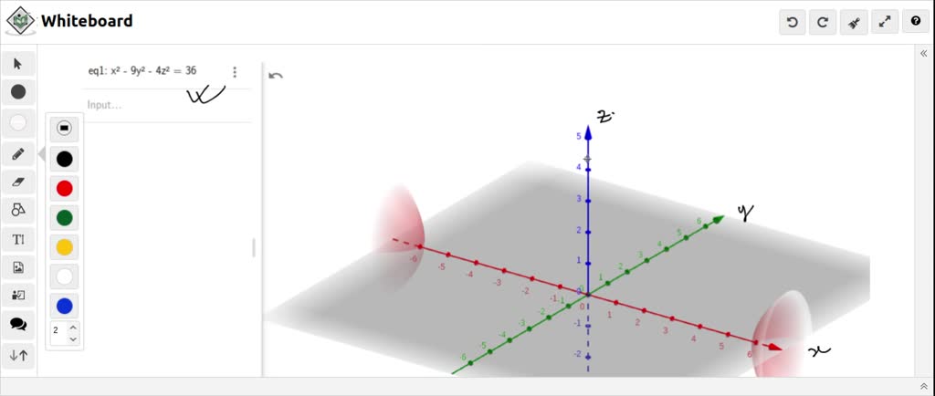 SOLVED:Sketch the quadric surface. x^2-9 y^2-4 z^2=36