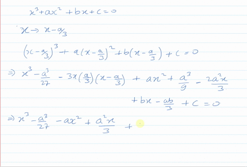 SOLVED:The Depressed Cubic The most general cubic (third-degree ...