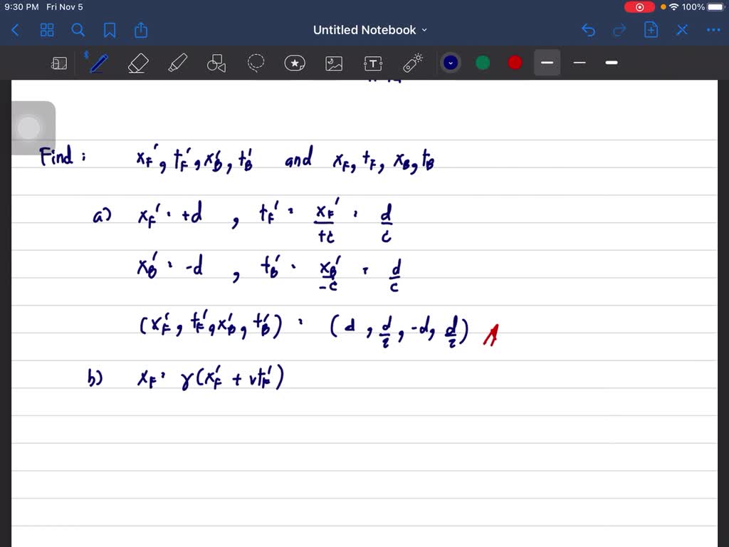 SOLVED:A traveler in a rocket of length 2 d sets up a coordinate system ...
