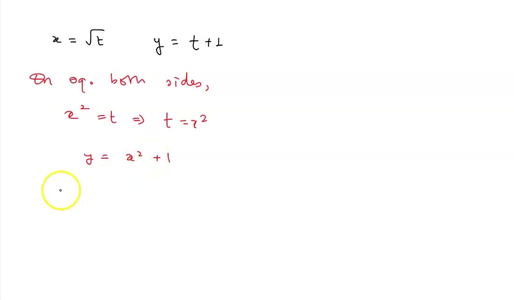 ⏩SOLVED:Eliminate the parameter t. Then use the rectangular equation ... ⏩SOLVED:Eliminate the parameter t. Then use the rectangular equation ...