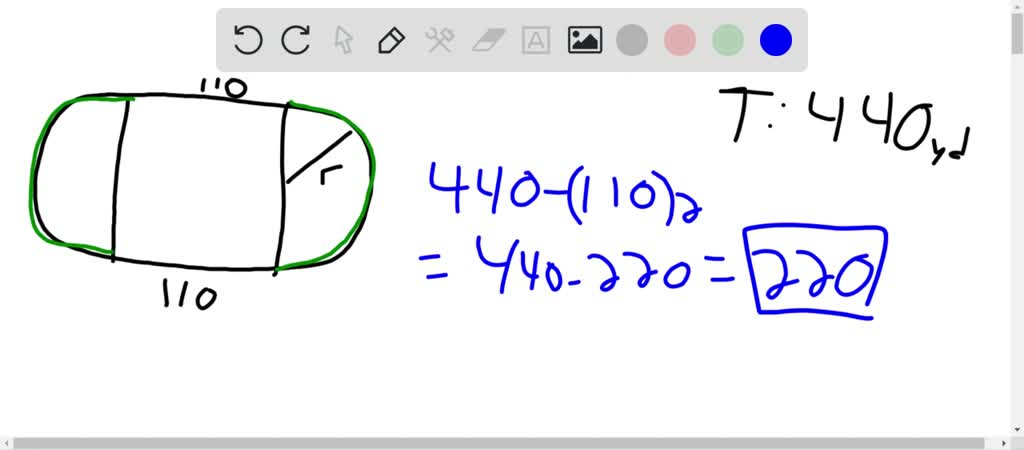 Dimensions of a Track A running track has the shape shown in the figure ...