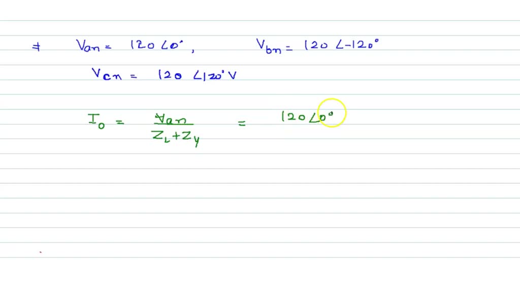 ⏩SOLVED:A balanced Y-Y four-wire system has phase voltages 𝐕a… | Numerade