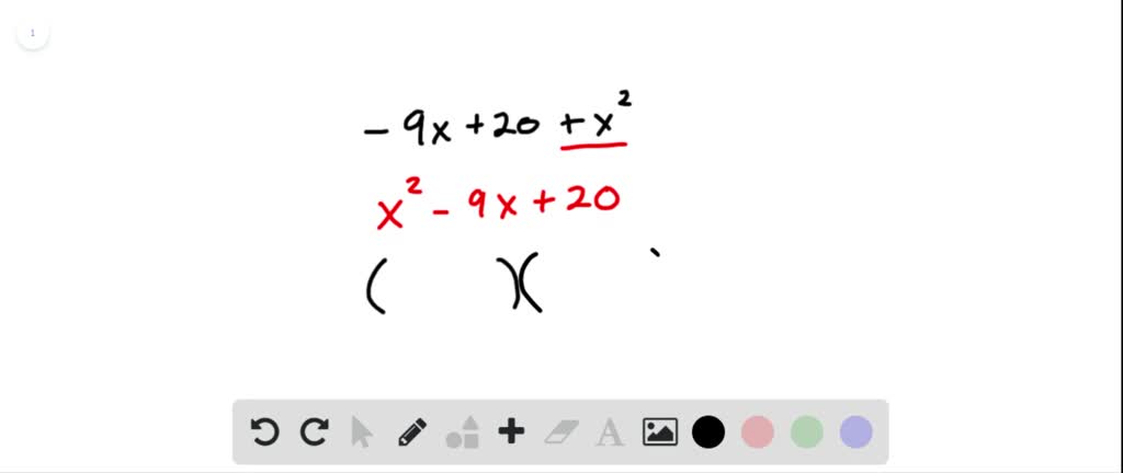 SOLVED:Factor each trinomial completely. See Examples I through II and Section 6.2 -9 x+20+x^2