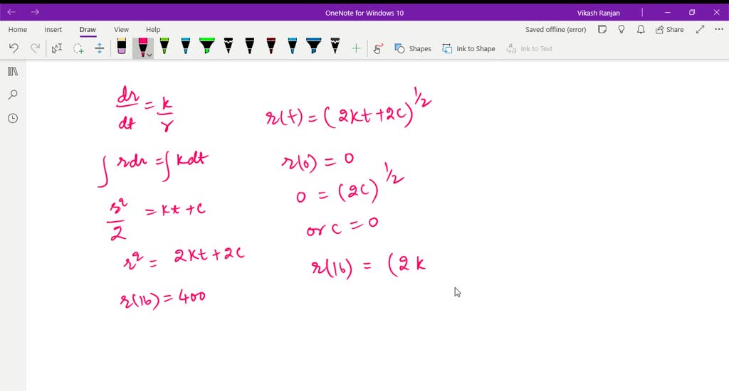SOLVED:A circular oil spill grows at a rate given by the differential ...