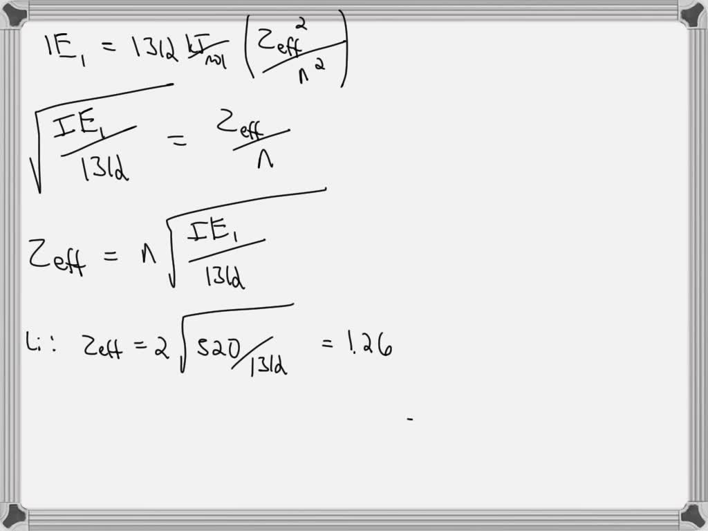 ⏩SOLVED:One way to estimate the effective charge (Zeff ) of a… | Numerade