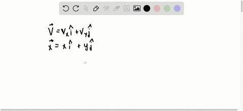 SOLVED:A particle of mass m moves in the x y plane with a velocity of 𝐯=vx 𝐢̂+vy 𝐣̂ . Determine ...
