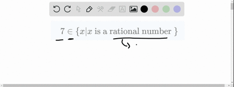 SOLVED:Use the meaning of the symbols ∉to determine whether each statement is true or false. 7 ∈ ...