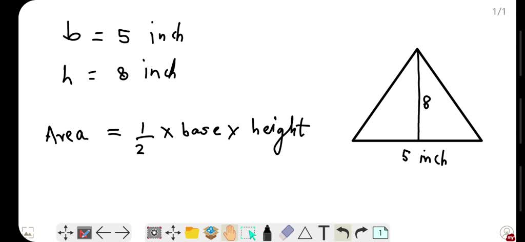 SOLVED:The area of a triangle can be found using the formula A=b ·h+2 ...