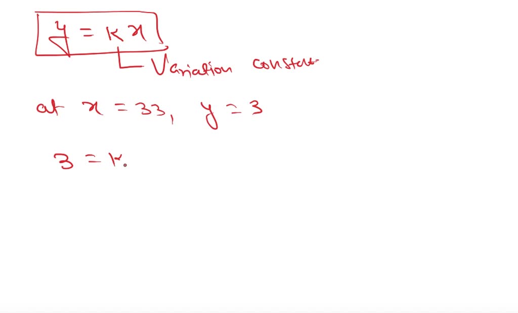 SOLVED:Find the variation constant and an equatio…