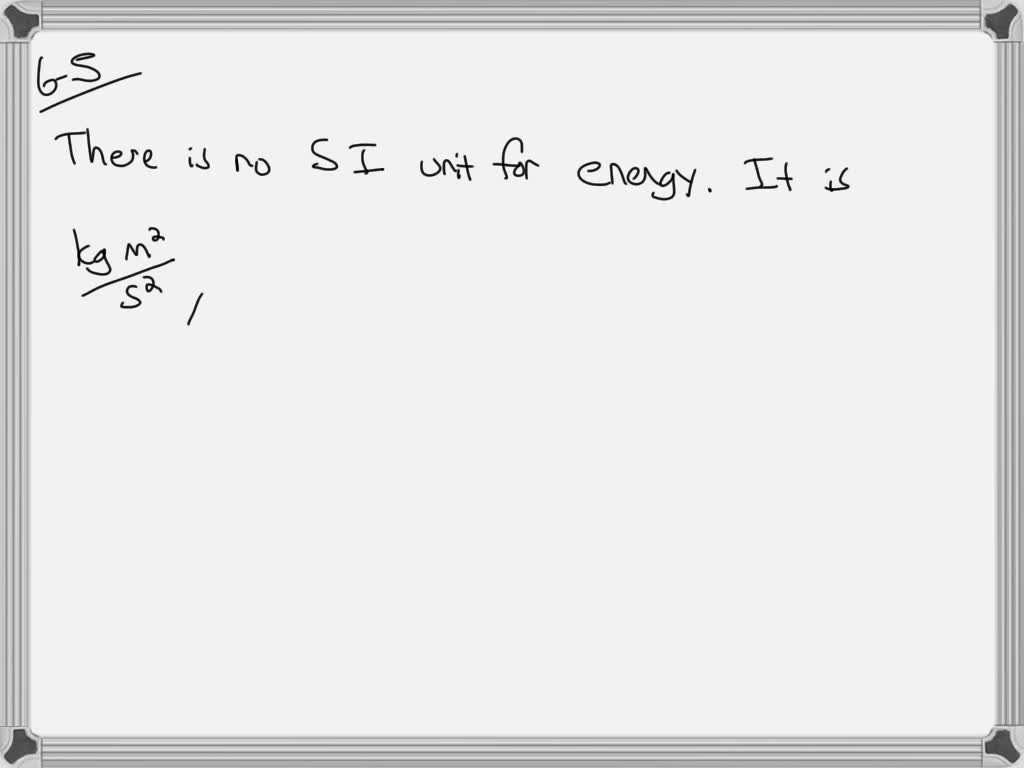 SOLVED:The is the SI unit for energy