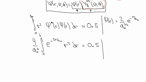 SOLVED: Calculate the radius of the sphere that encloses a 50 % probability of finding a ...