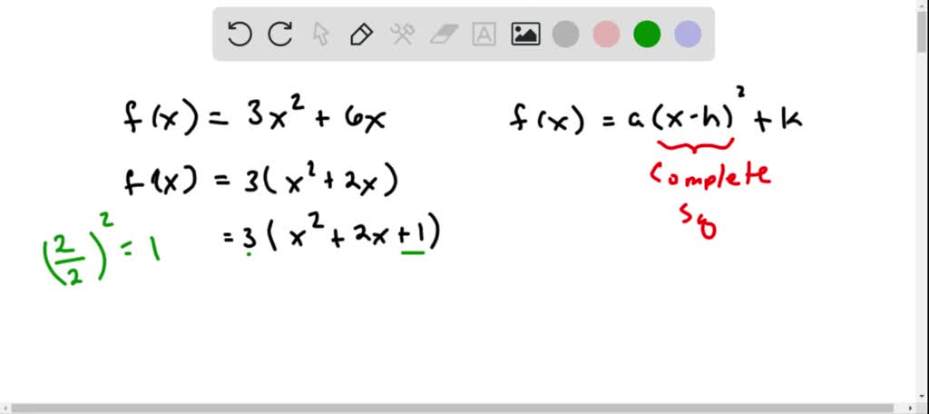 SOLVED:(a) rewrite each function in f(x)=a(x-h)^{2}+k form and (b) graph it by using ...