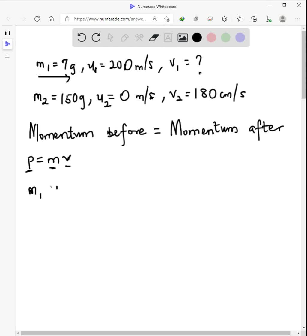 SOLVED A 7 00 g Bullet Moving Horizontally At 200 M S Strikes And