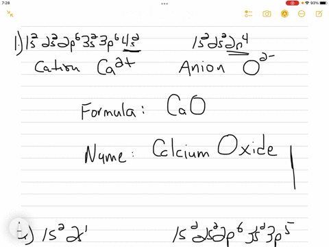SOLVED:Using each of the following electron configurations, give the formulas of the cation and ...