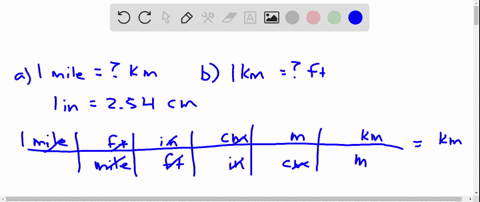 Starting with the definition 1 in. =2.54 cm, find the number of (a ...