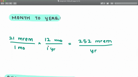 SOLVED:If a woman is exposed to 57 mrem / yr of radiation because of ...