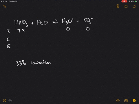 SOLVED:Nitric acid (HNO 3 ) is a strong acid that is essentially ...