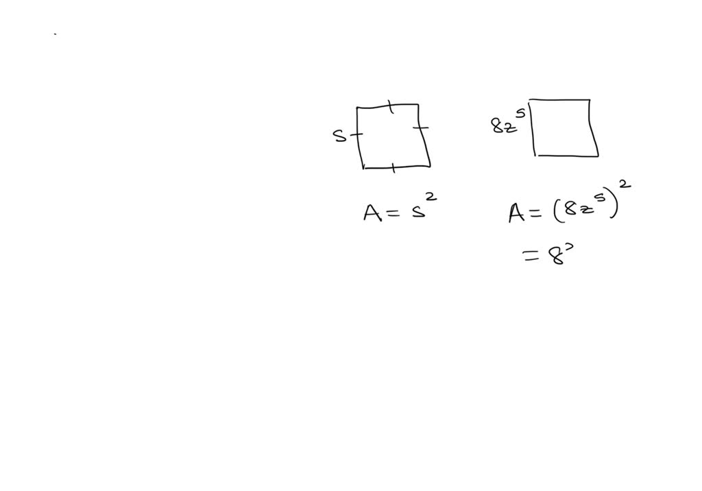 ⏩SOLVED:The square shown has sides of length 8 z^5 decimeters. Find ...