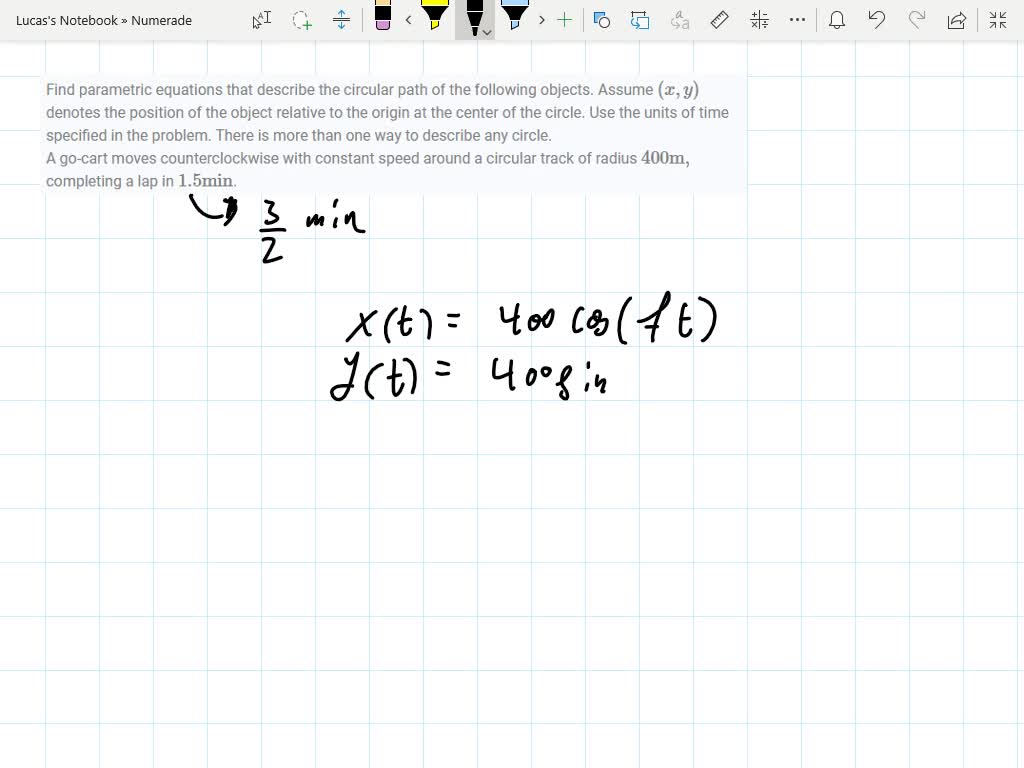SOLVED:Find parametric equations that describe the circular path of the ...