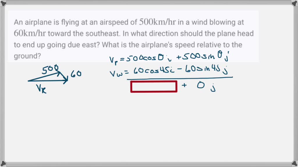  SOLVED An Airplane Is Flying At An Airspeed Of 500 Km Hr In A