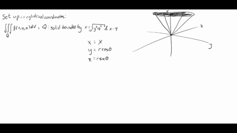 ⏩SOLVED:Set up the triple integral ∭Q f(x, y, z) d V in cylindrical ...