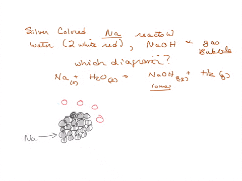 SOLVED: When the silver-colored metal sodium reacts with water, it ...