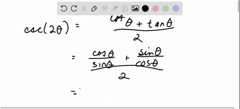 SOLVED:Verify the identity. Assume all quantities are defined. csc(2 θ ...