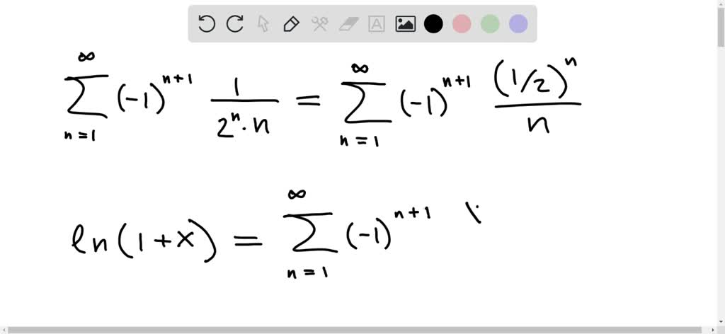 Find the sum of the convergent series by using a well-known function ...