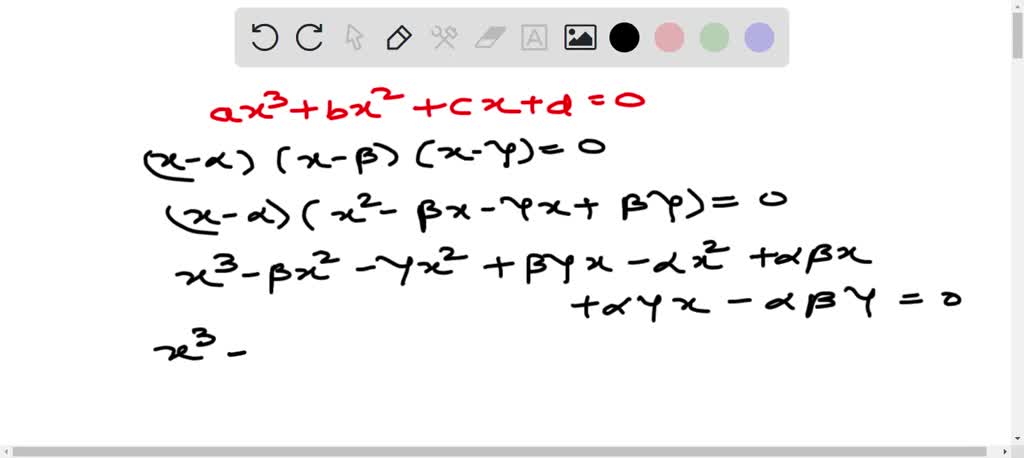 SOLVED: The letters α, β, γin the following problems denote roots of a cubic equation specified ...