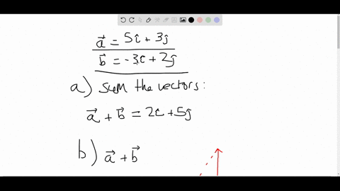 SOLVED:(a) What is the sum in unit-vector notation of the two vectors 𝐚 ...
