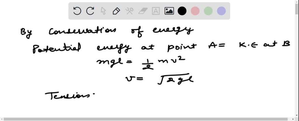 SOLVED:A pendulum bob of mass m connected to the end of an ided string of length / is released ...
