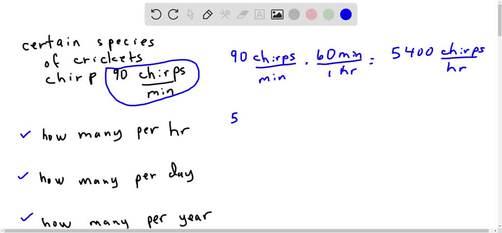 SOLVED:Only male crickets chirp. They chirp at different rates ...