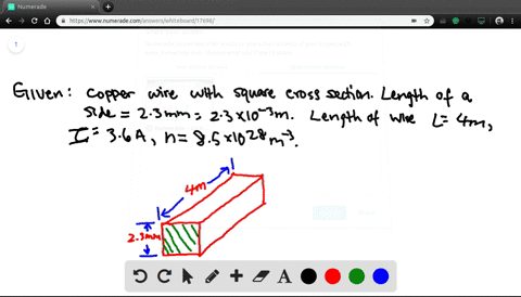 SOLVED: A copper wire has a square cross section 2.3 mm on a side. The ...