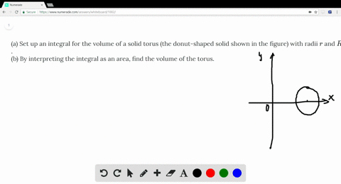 SOLVED:(a) Set up an integral for the volume of a solid torus (the donut-shaped solid shown in ...
