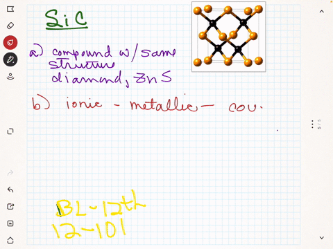Silicon carbide, SiC, has the three-dimensional structure shown in the ...