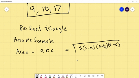SOLVED:A perfect triangle is a triangle whose sides have whole number ...