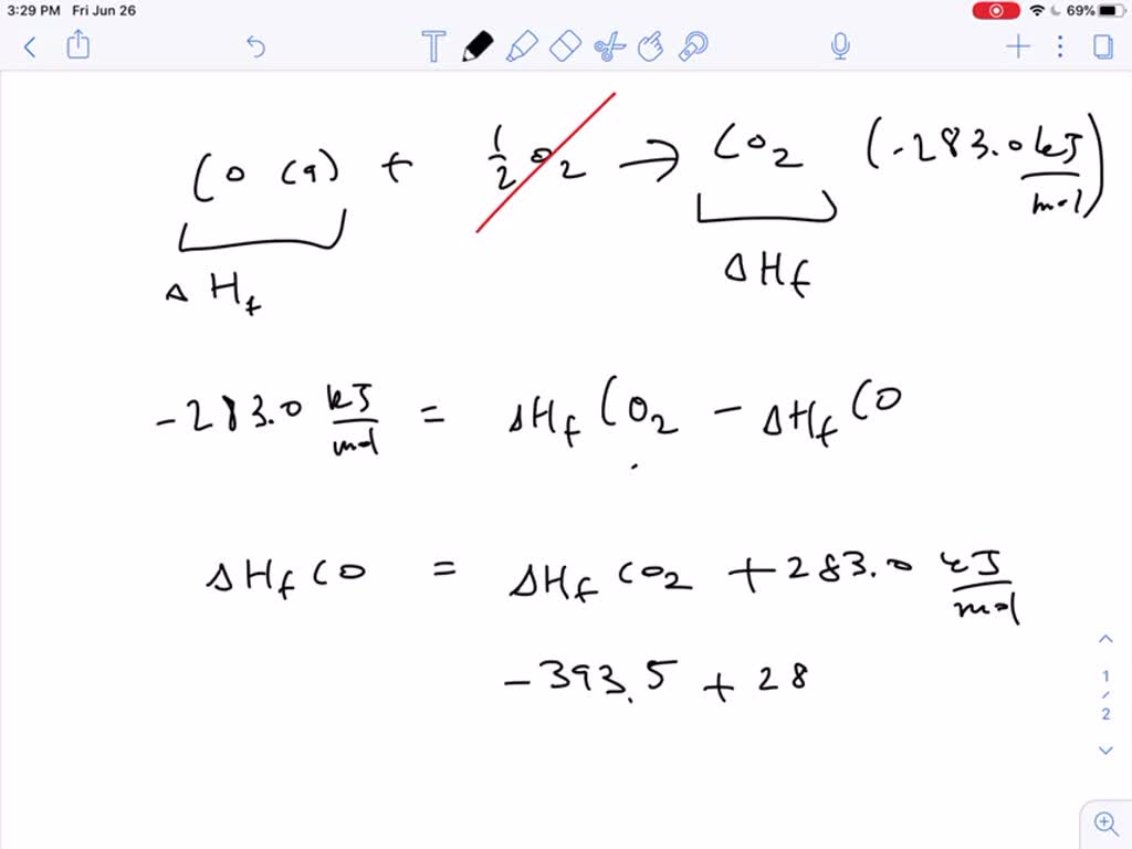 From the enthalpy of formation for CO2 and the following information ...