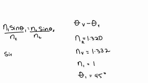 SOLVED:The index of refraction for red light in a certain liquid is 1. ...
