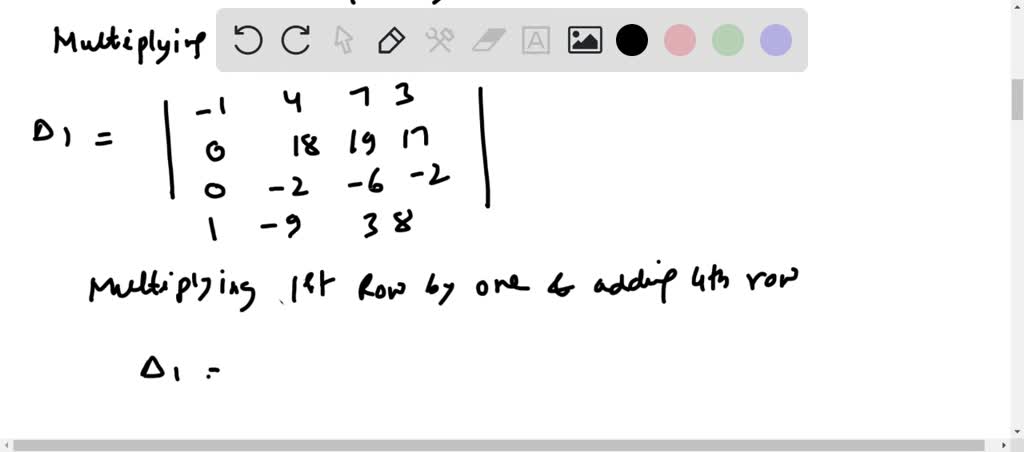 SOLVED:Evaluate the determinants by reducing them as shown in Example 4 and using the Laplace ...