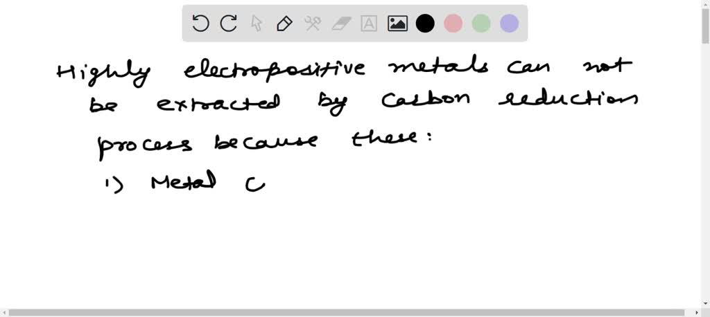 SOLVED:Highly electropositive metals can not be extracted by carbon ...