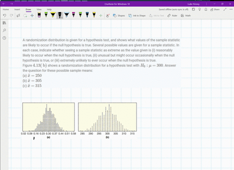 SOLVED:A randomization distribution is given for a hypothesis test, and ...