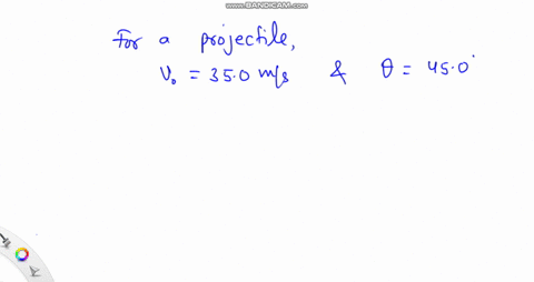 Find the horizontal range for each projectile with an initial speed of 35.0 m / s at the given ...