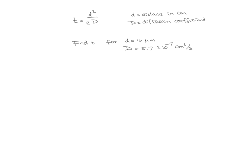 SOLVED:The average time it takes for a molecule to diffuse a distance ...