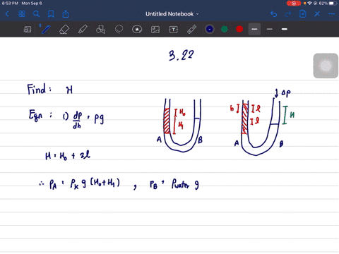 SOLVED:A manometer is formed from glass tubing with uniform inside diameter, D=6.35 mm, as shown ...